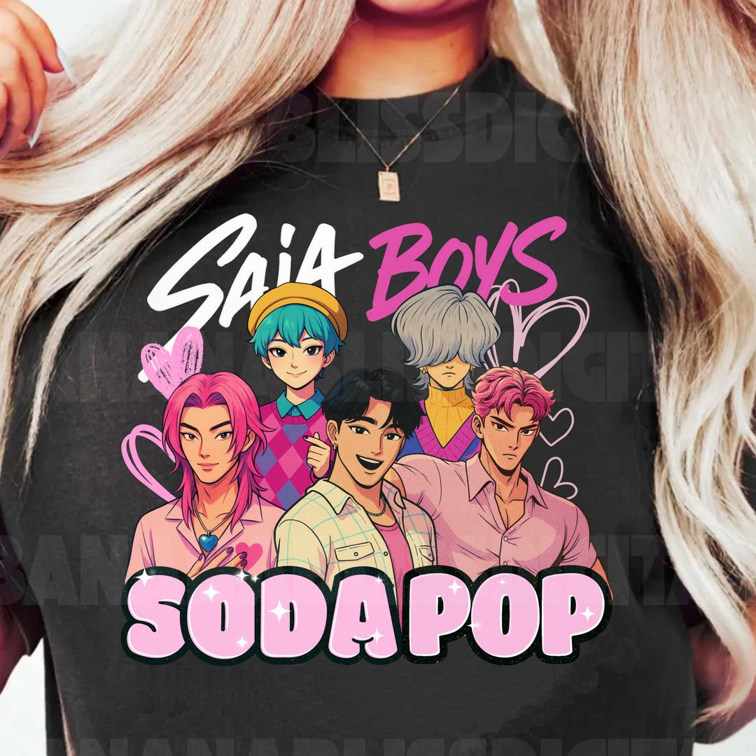 Saja Boys Boy Band Png, Kpop Demon Inspired Movie PNG File, Huntrix Png, Bootleg Retro Movie ...
