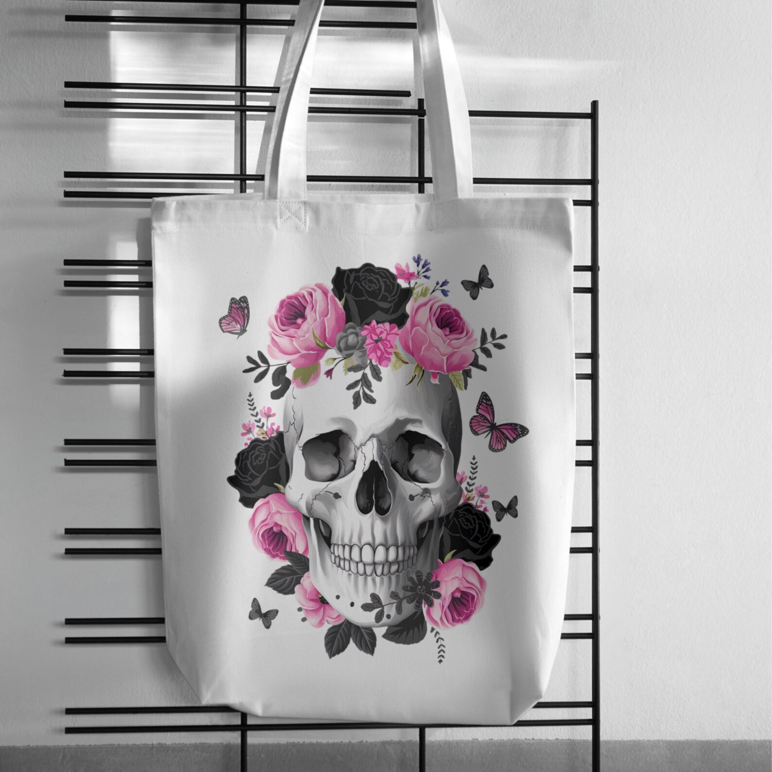 7 Pink and Black Floral Skull Png Bundle, Skull Clipart PNG, Floral ...