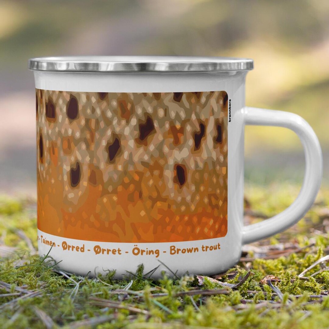 Camping Mug Brown Trout Skin Pattern - the Perfect Gift for the Trout ...