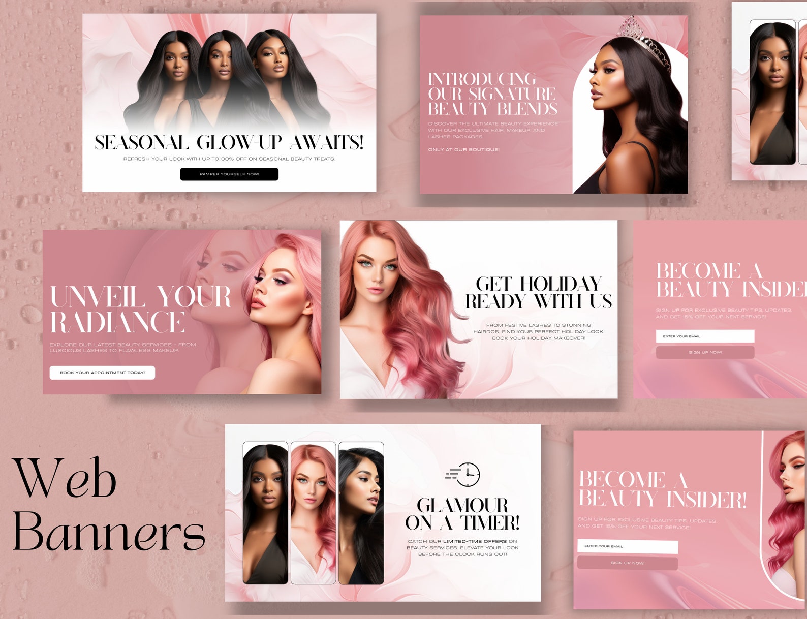 Luxurious Web Banner for Beautiful Black and Dark Brown Women, Luxury ...