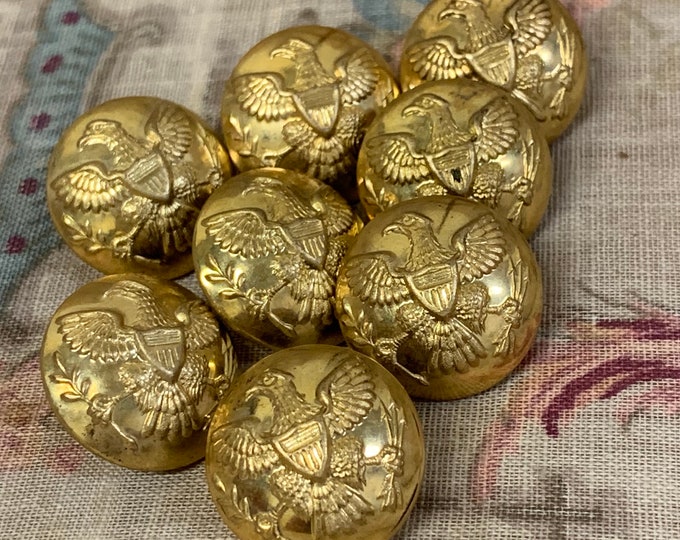 American Eagle Gold Tone Military Uniform Buttons Horstmann Phila - Etsy
