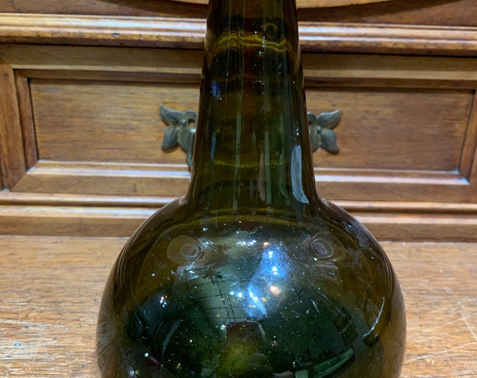 18th Century Dutch Antique Pirate Onion Shaped Gin/wine Green Bottle - Etsy