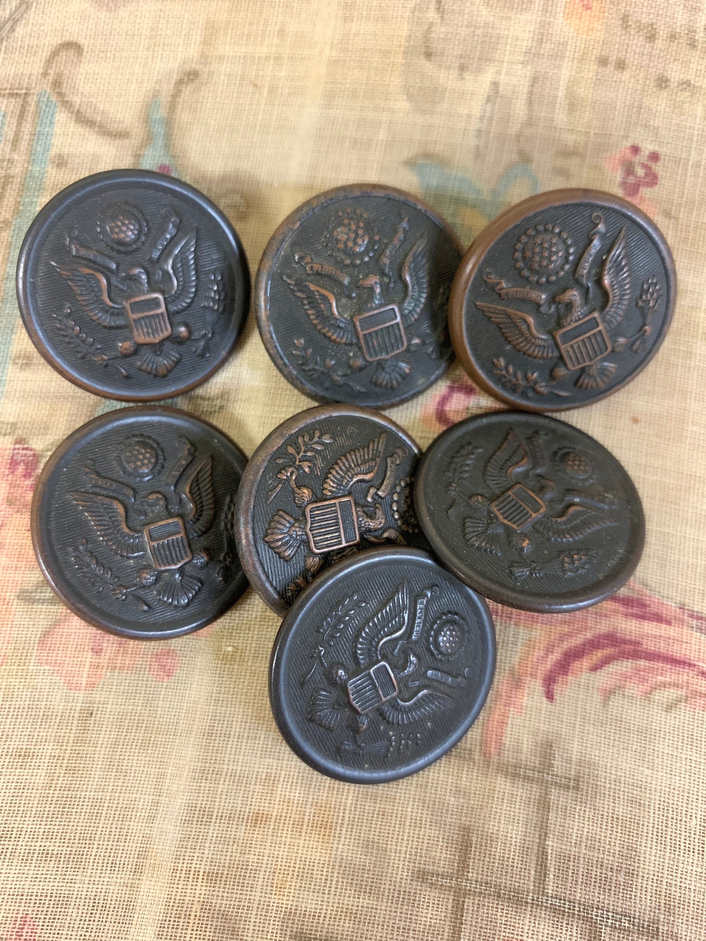 U.S. Army WWI General Service Eagle Military Uniform Buttons, Original ...