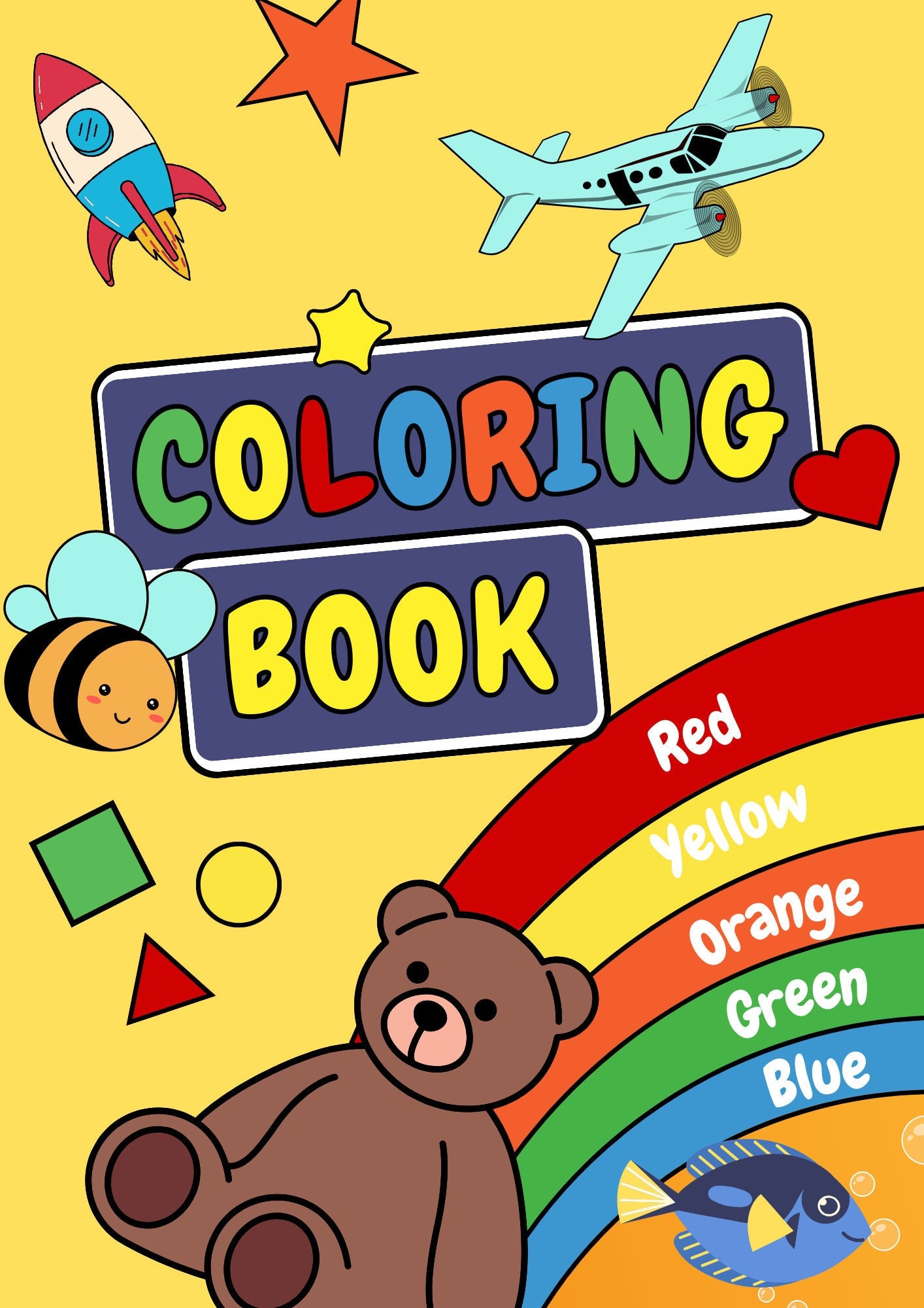 Printable Children's Coloring Book 100 Pages Printable PDF - Etsy