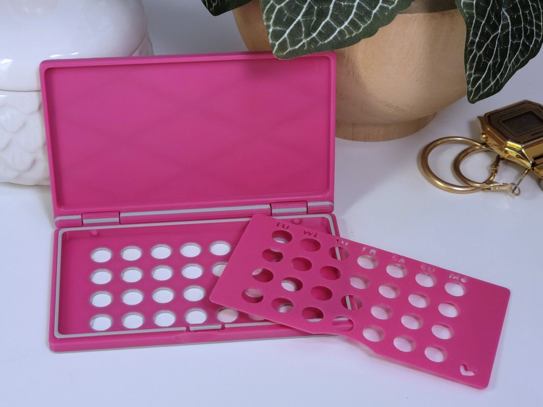 Birth Control Case for Slynd, 3D Printed, Diamond Pattern, Custom Pill ...