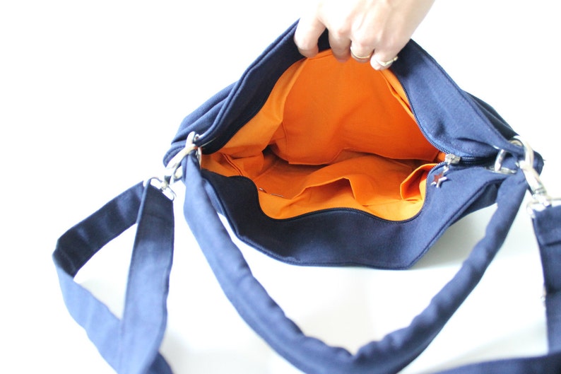 Pleated Poetry Tote Bag in Dark Midnight Blue - Etsy
