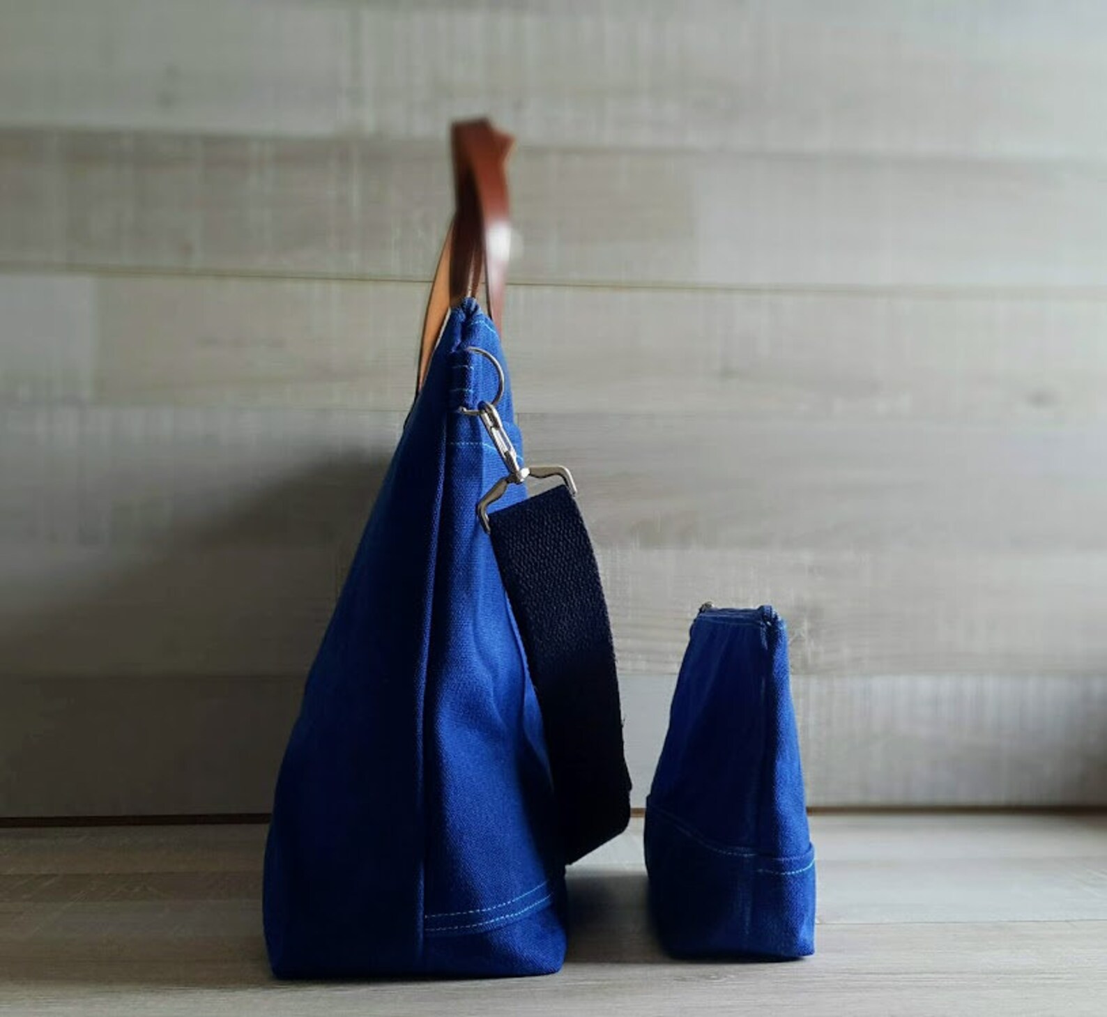 Waxed Canvas Weekender Tote Bag in Blue - Unisex - Etsy