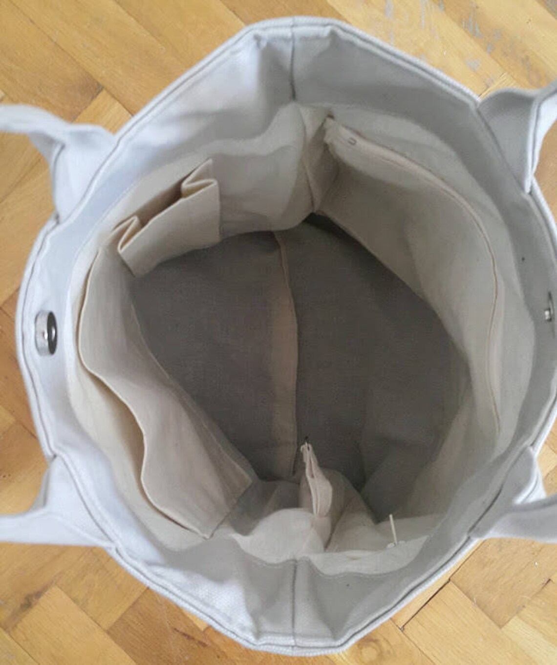 UNISEX Tote Bag Grey and Khaki Colorblock Tote LAPTOP BAG - Etsy