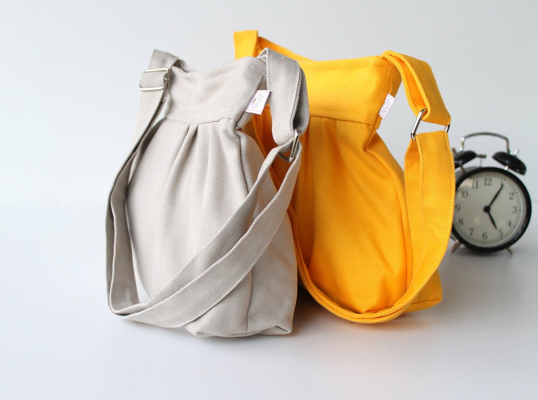 New Canvas Pleated Bag in Canary Yellow - Etsy