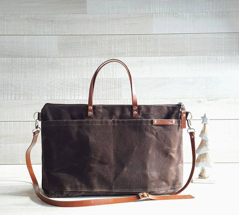 Waxed Canvas Weekender Tote Bag Chocolate Brown waxed waxed | Etsy