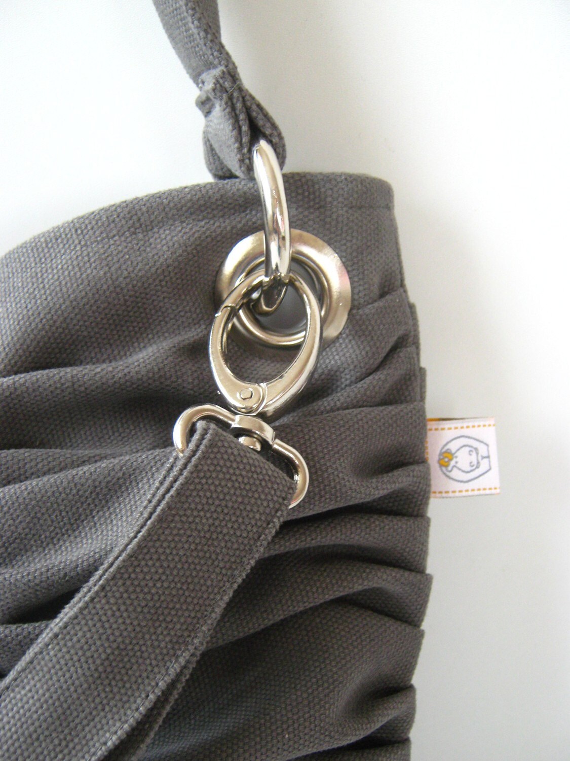 Pleated Poetry Tote Bag in Grey - Etsy