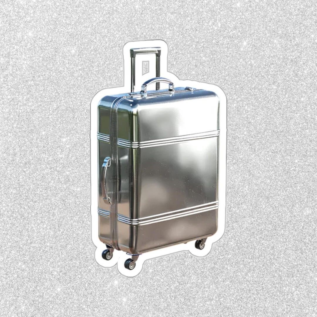 Chrome Suitcase Kiss-cut Sticker (transparent & Regular) - Etsy