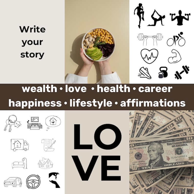 2025 VISION BOARD KIT, Vision Board Wall Collage, Vision Board Manifest ...