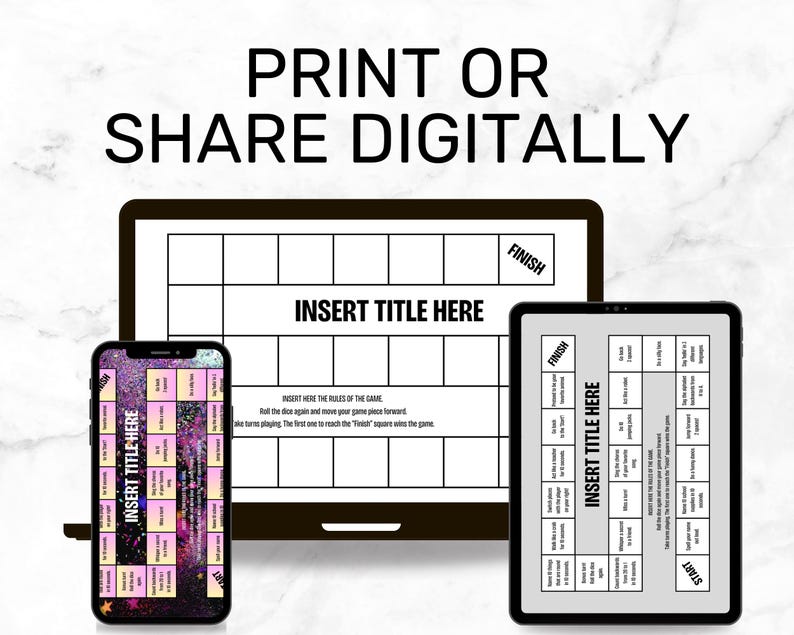 BOARD GAME Template Editable in Canva, Printable Board Game ...