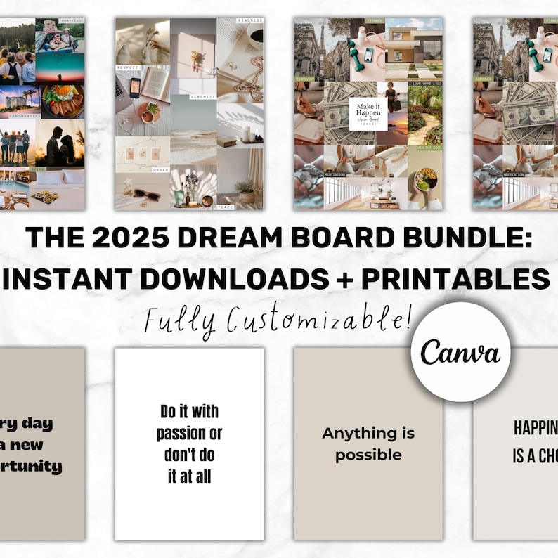 2025 VISION BOARD KIT, Vision Board Wall Collage, Vision Board Manifest ...