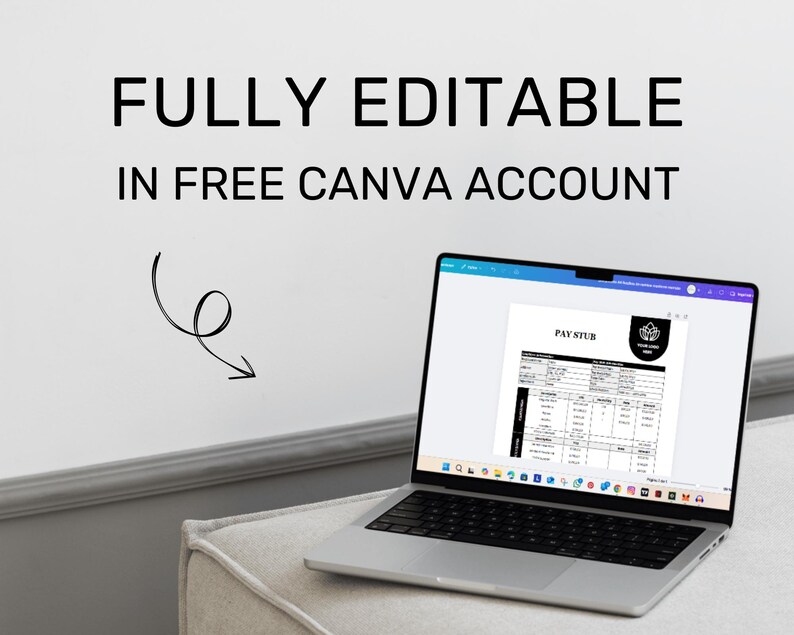 Editable Pay Stub, Paycheck Stub, Employee Pay Stub, Bi-weekly Paystub ...