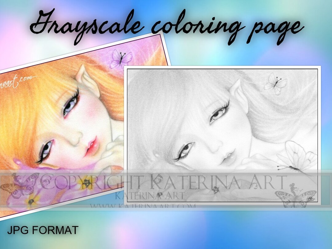 Printable Coloring Page Instant Download Grayscale Image - Etsy