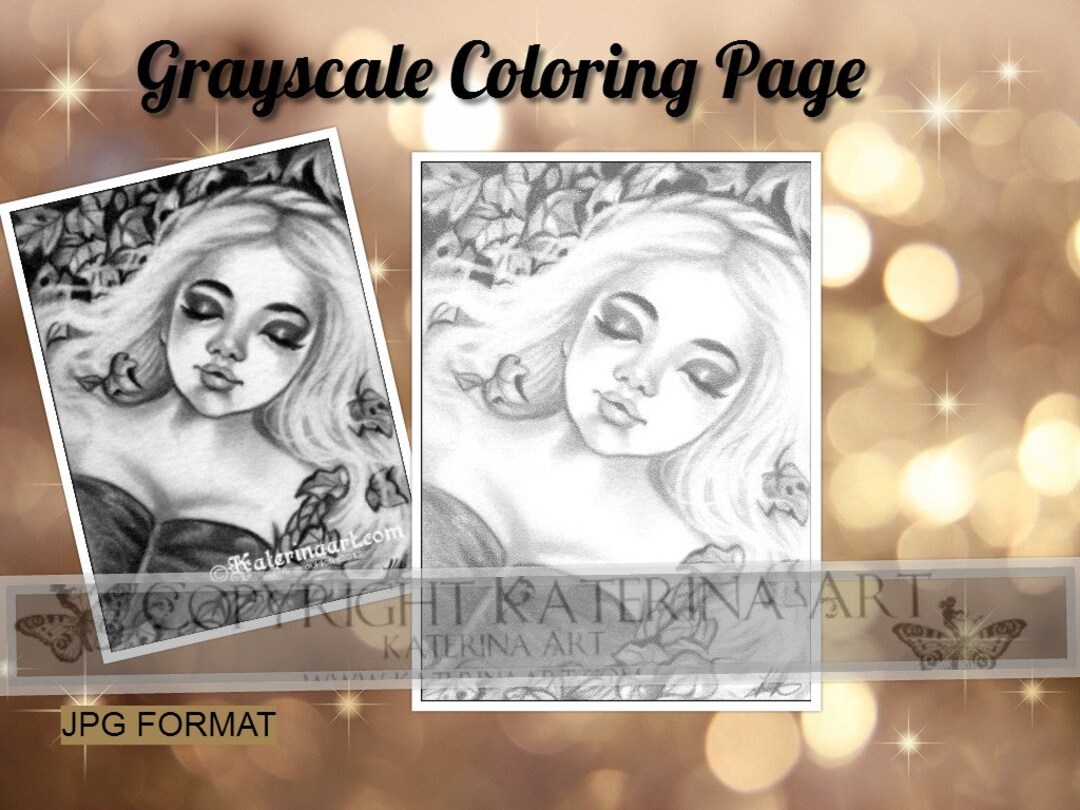 Printable Instant Download Coloring Page Gray Scale Coloring - Etsy