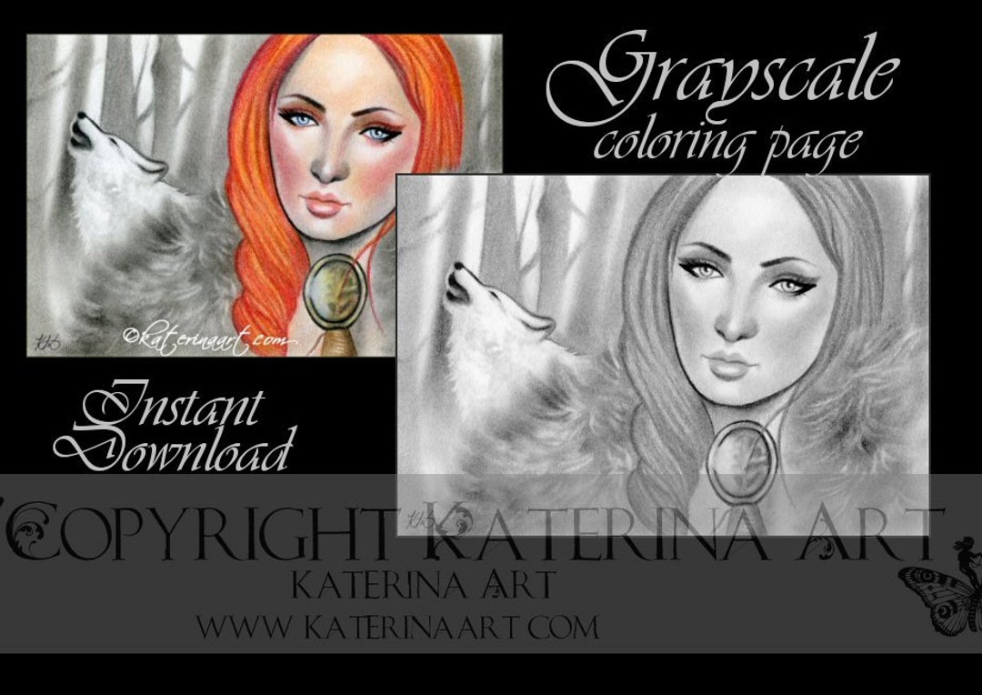 PRINTABLE Coloring Page INSTANT DOWNLOAD Fantasy Art by - Etsy