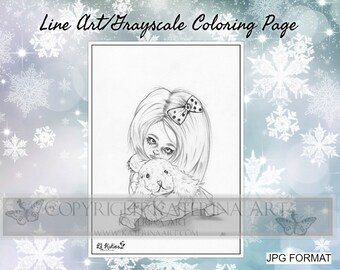 Grayscale Line Art | Etsy