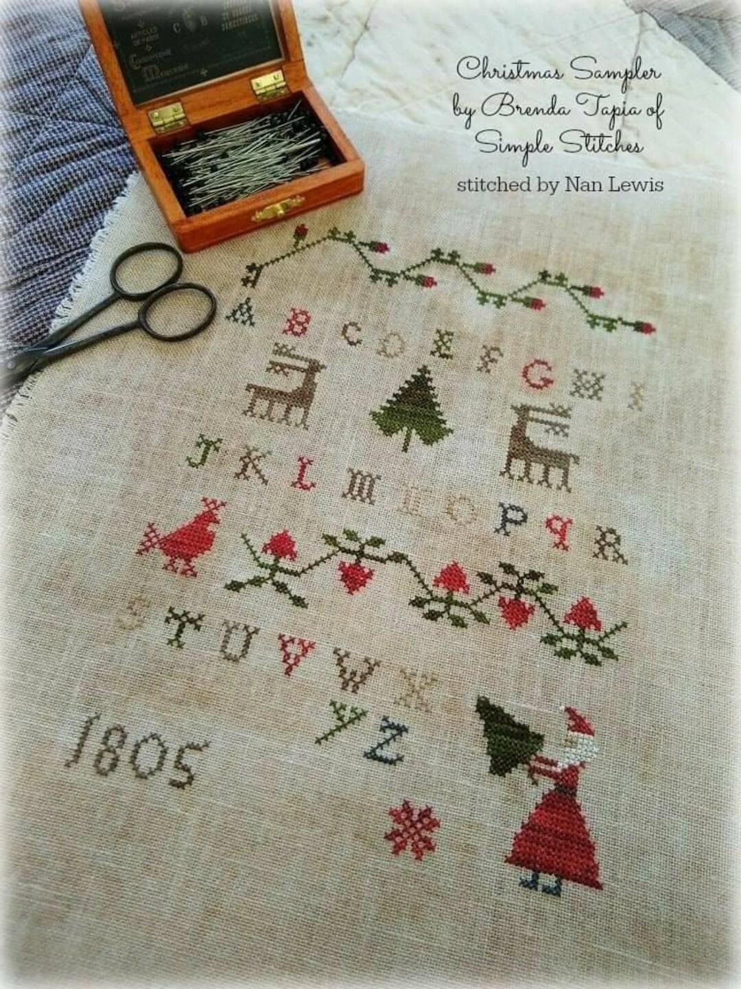 Primitive Christmas Sampler Cross Stitch Pattern - Etsy
