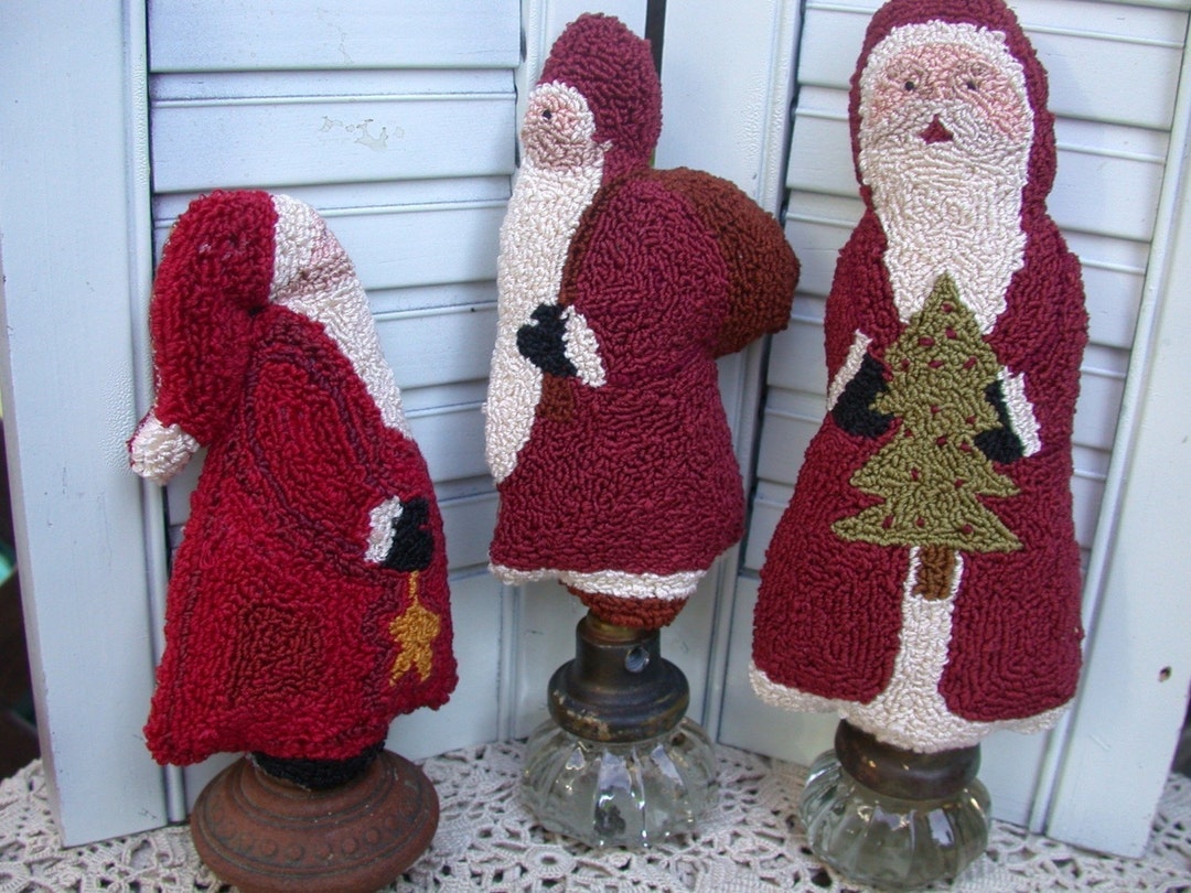 Santa Trio Punch Needle Pattern - Etsy