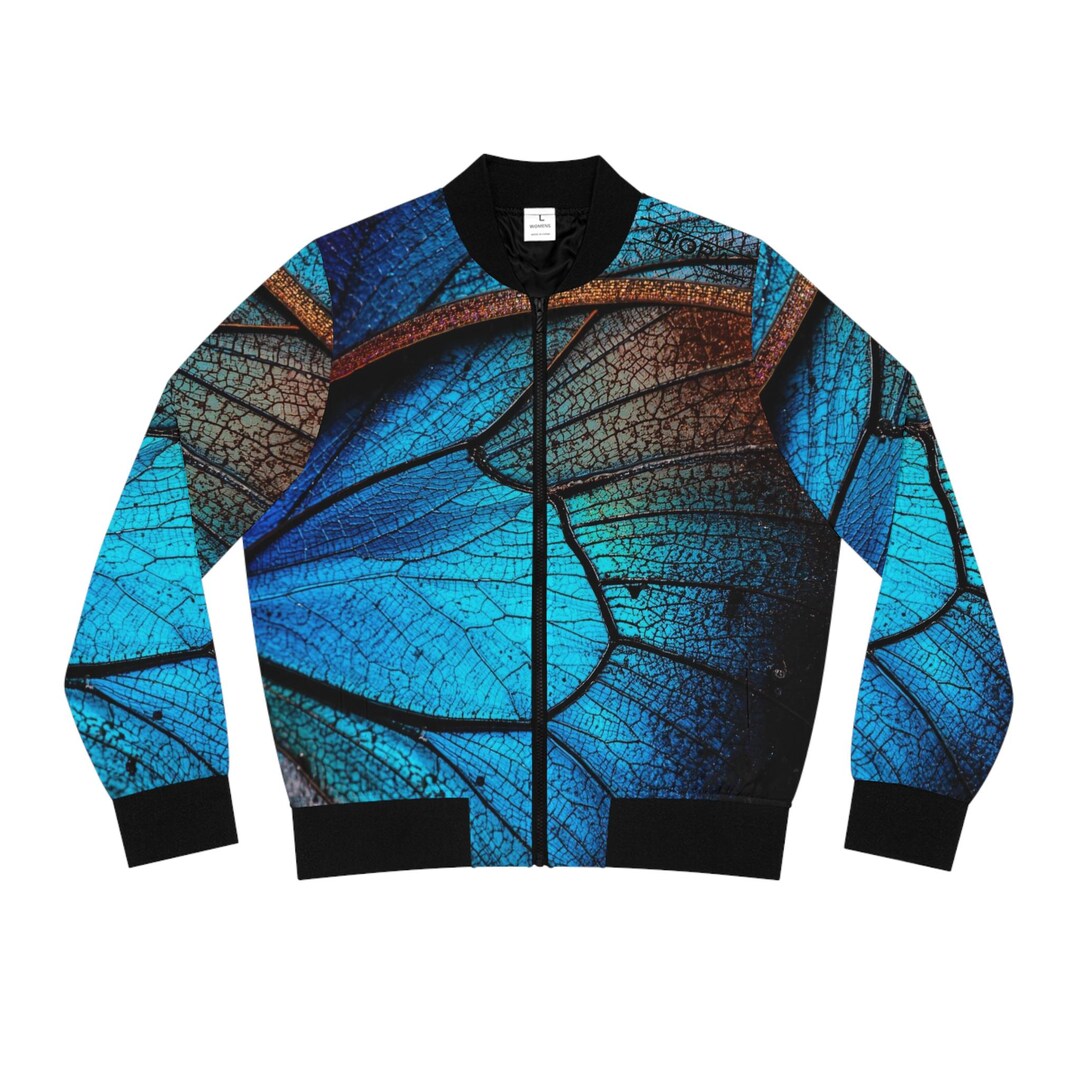 Blue Butterfly Wing Bomber Jacket - Etsy