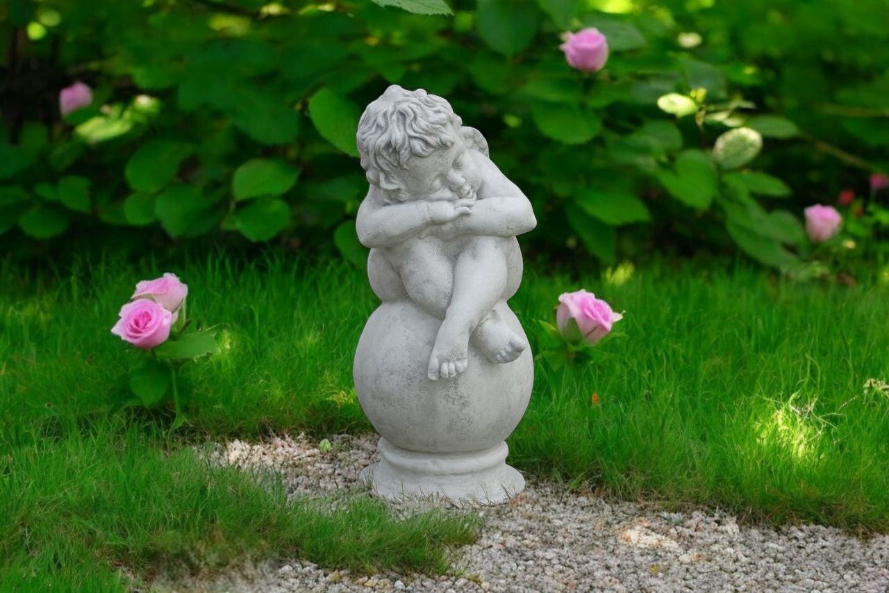 Outdoor Angel Decoration Lawn Angel on Ball Statue Garden Baby Angel ...