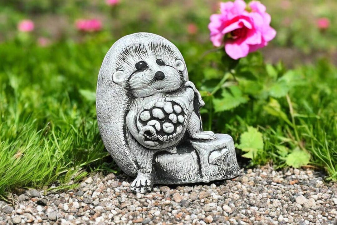 Beton Hedgehog With Apples Garden Stone Art Concrete Hedgehog Idea ...