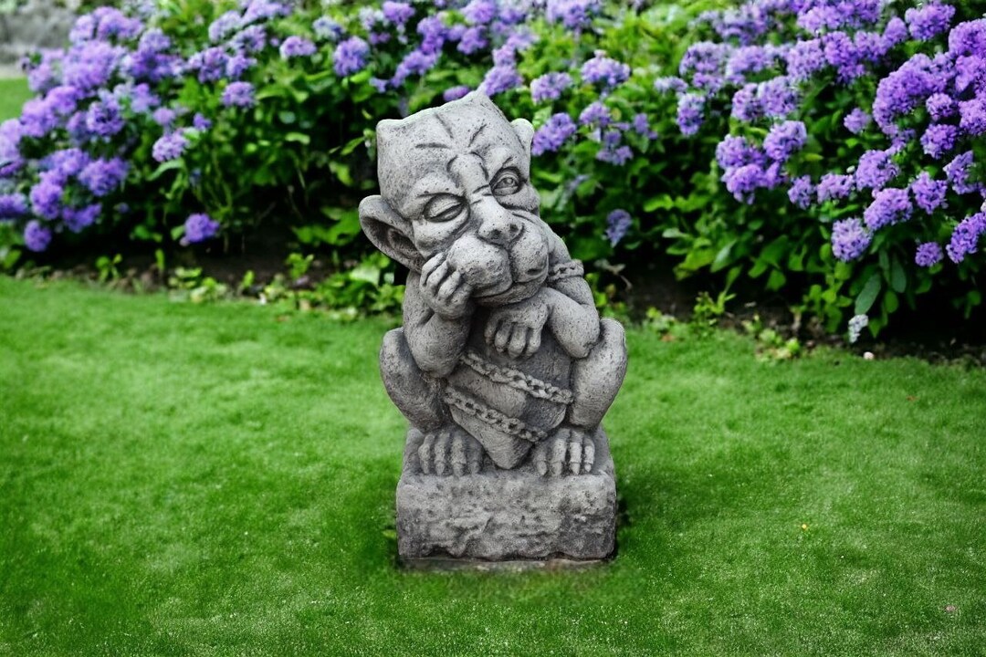 Fairy Gargoyle on Base Statue, Gargoyle on Post Figure, Stone Yard ...
