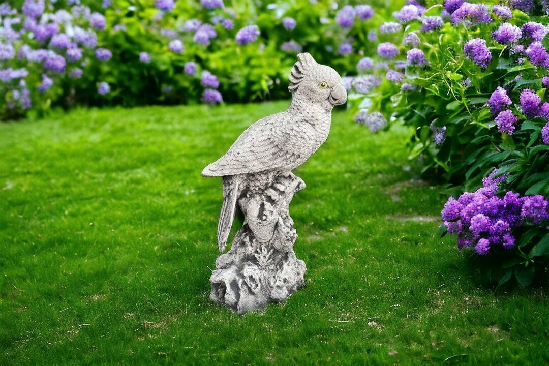 Tropical Animal Statue Parrot Stone Art Tropical Bird Concrete ...
