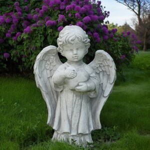 Standing Boy Figure, Concrete Angel, Stone Religious Decoration ...