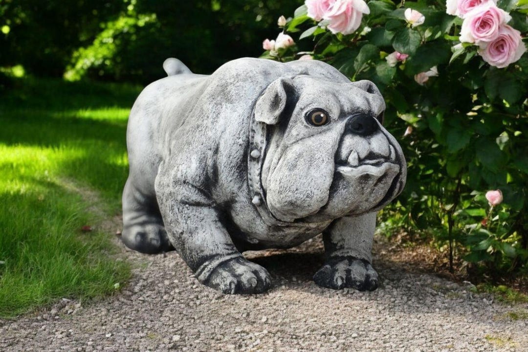 Stone Bulldog Memorial Concrete Bulldog Decoration Realistic Bulldog ...