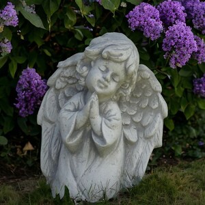 Praying Angel Figure, Concrete Angel, Detailed Cherub Figurine, Angel ...