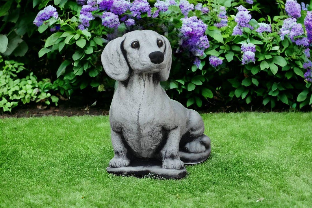 Dachshund Dog Standing on Base Figure, Cute Dog Figurine, Standing ...
