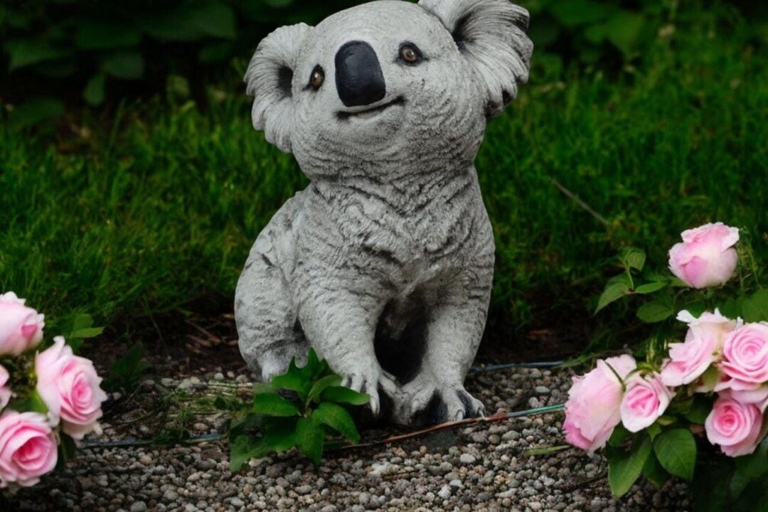 Stone Koala Sculpture Kangaroo Bear Lawn Decor Beton Animal Figurine ...