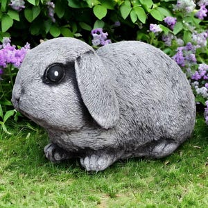Stone Rabbit Sculpture, Wild Rabbit, Concrete Yard Art, Cute Bunny ...