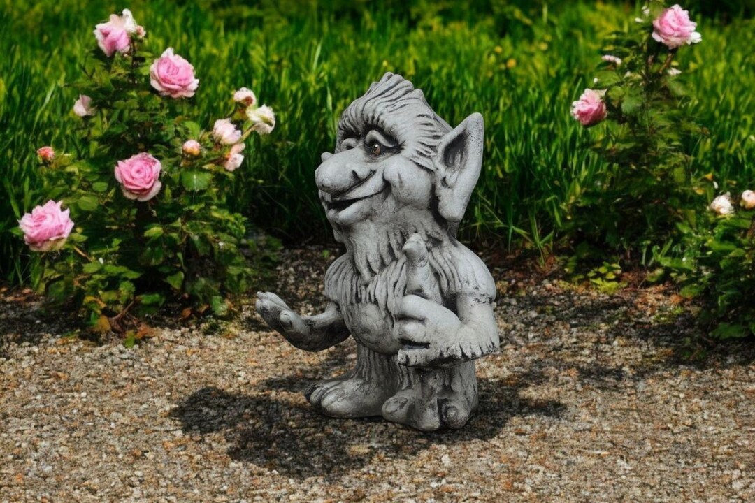 Stone Troll Sculpture Garden Goblin Decor Yard Troll Art Concrete ...