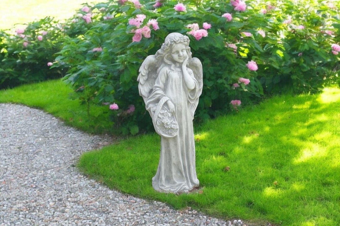 Beton Angel Statue Backyard Girl Angel Outdoor Angel Decoration Stone ...