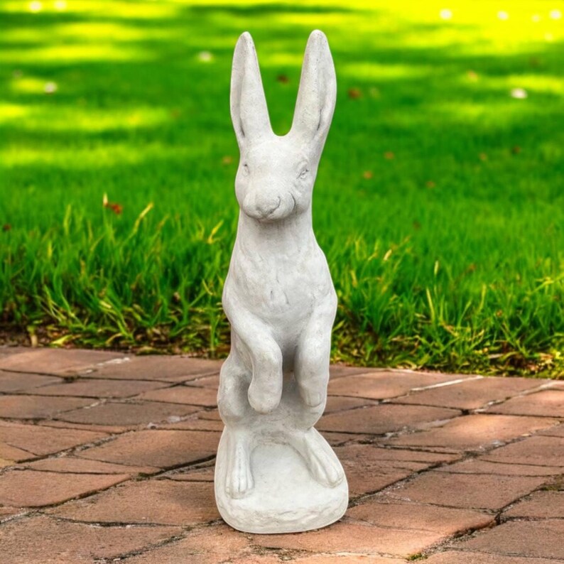 Beton Rabbit Figurine Realistic Rabbit Statue Standing Bunny Decoration ...