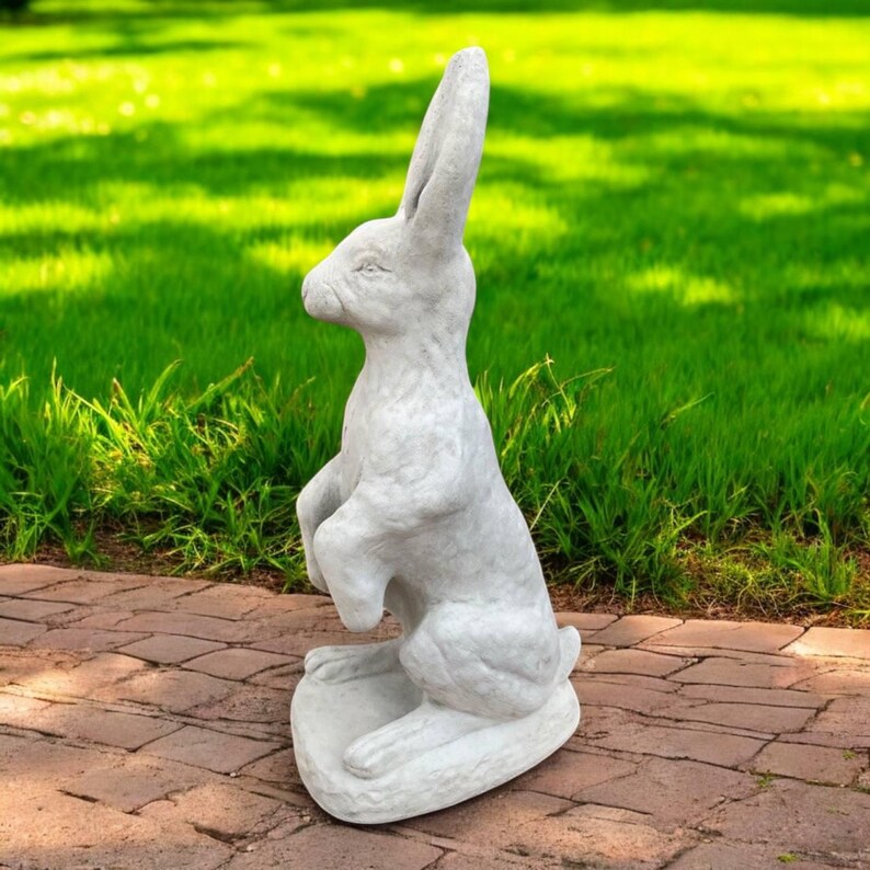 Beton Rabbit Figurine Realistic Rabbit Statue Standing Bunny Decoration ...