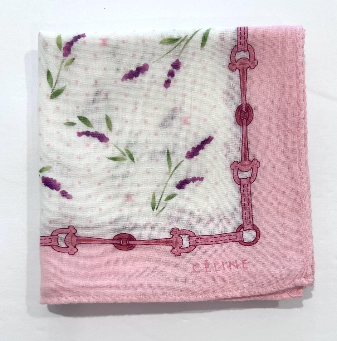 Celine Women Handkerchief Cotton Floral Pink Floral Trendy Cute Pocket ...