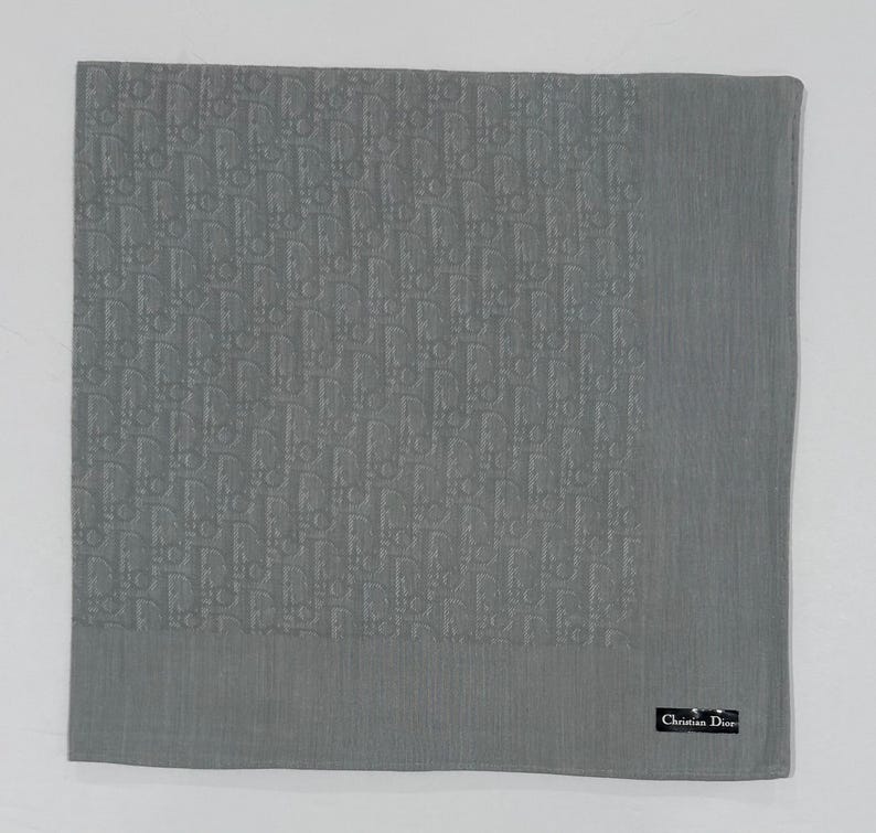 NWT Handkerchief Man Christian Dior Logo Monogram Gray Pocket Square ...