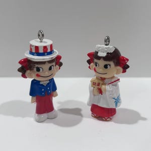 Vintage Fujiya Peko Mascot Mini Figure Keychain Japanese Style Wedding ...