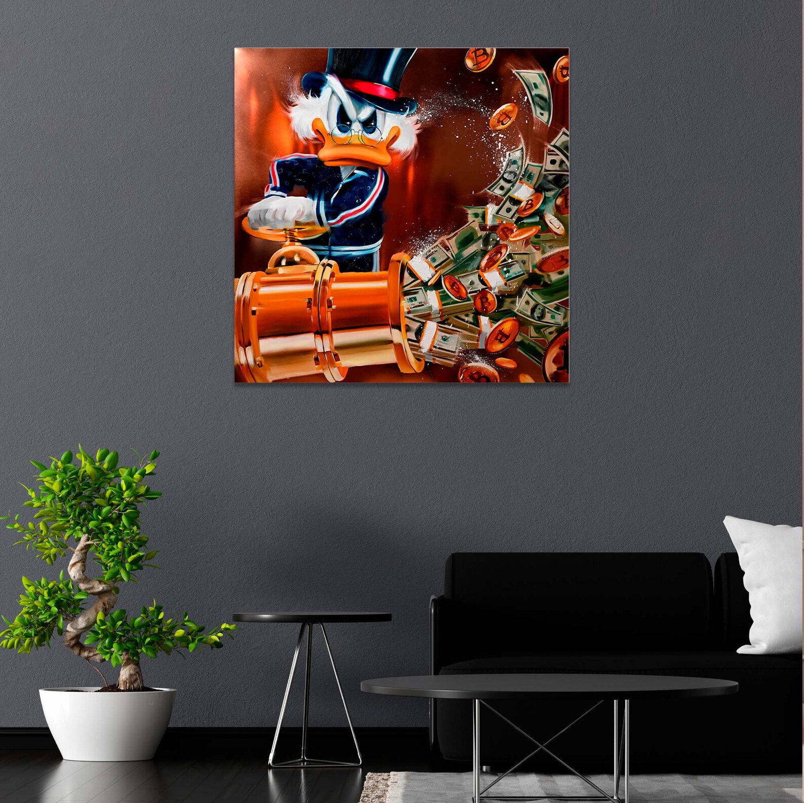 Duck Canvas, Cartoon Art Wall, Duck Canvas Dollar, Canvas Cartoon Art ...