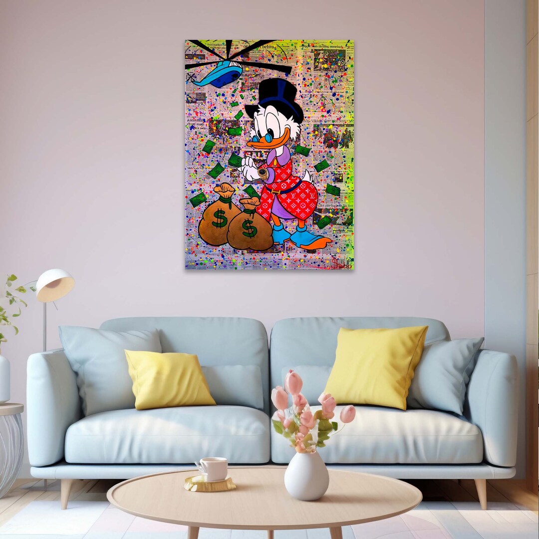 Money Duck, Art Duck Canvas, Duck Poster, Duck Canvas Art, Duck Print ...