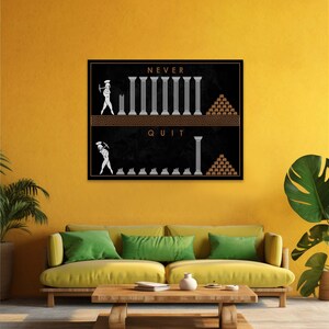 Office Art, Never Quit Poster, Motivational Poster, Inspirational ...