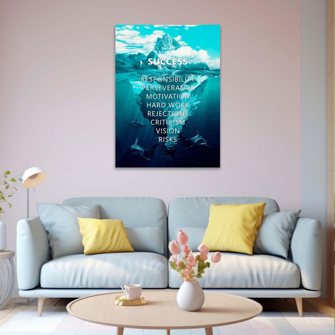 Motivational Poster, Quotes Wall Art, Success Iceberg, Office Poster ...