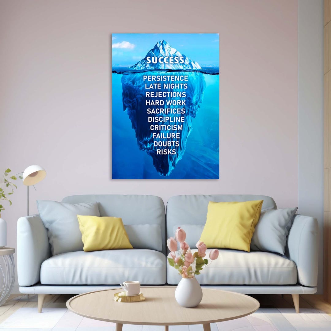 Success Art Quote, Modern Wall Art, Motivational Decor, Workspace Decor ...
