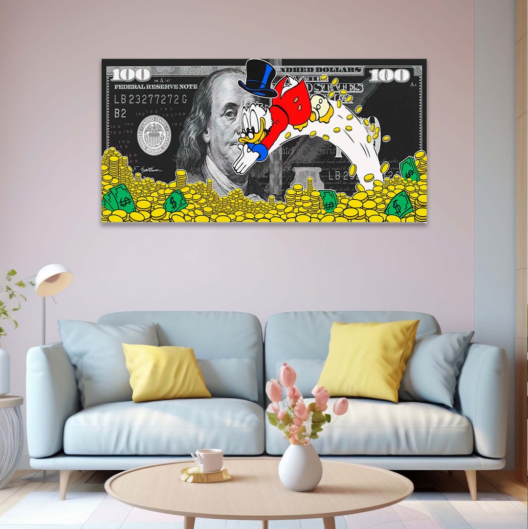 Dollar Bill Office Wall Art, Duck Poster, Inspirational Wall Decor ...